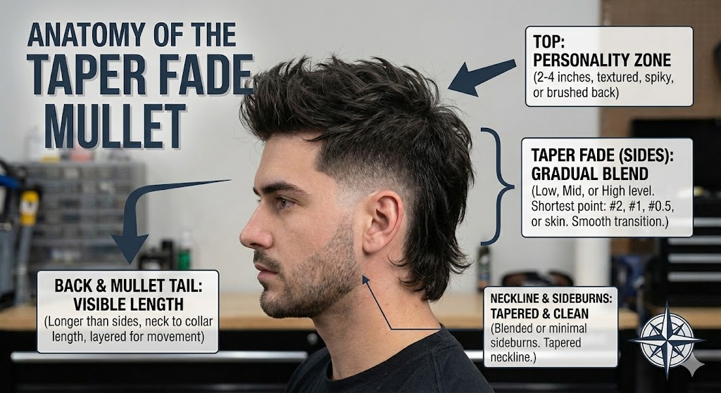 Taper Fade Mullet Haircut: Top Styles, Face Shape Rules And Pro Barber ...
